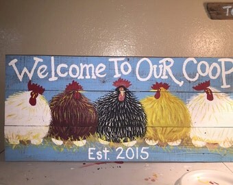 Large chicken sign | Etsy