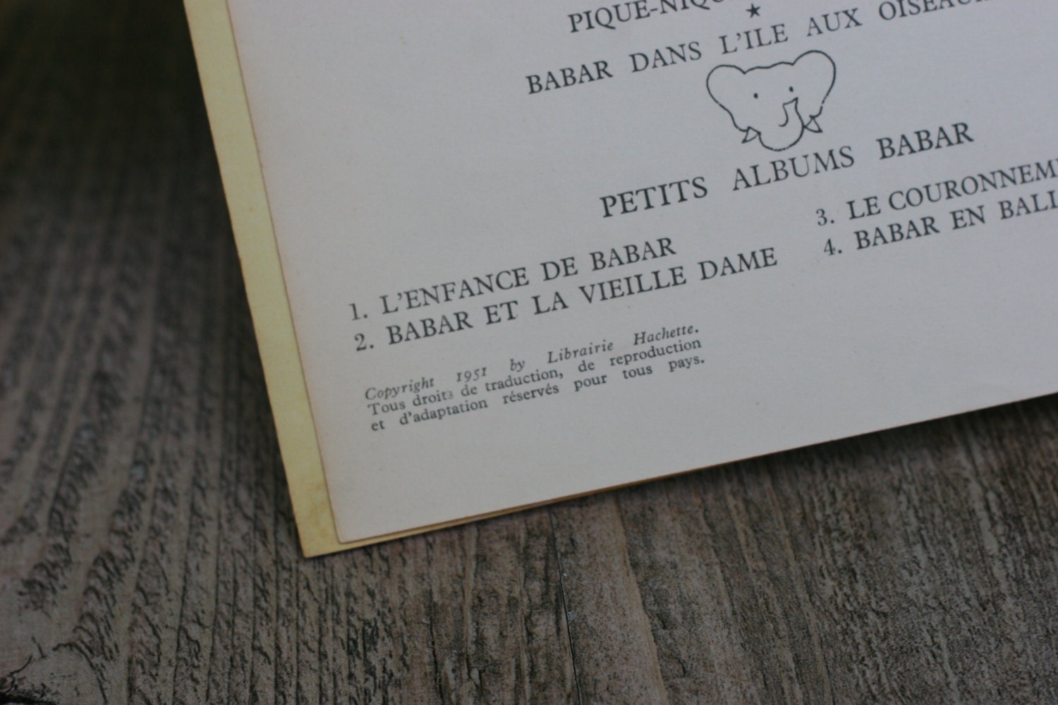 Vintage 1951 Babar et la Vieille Dame / French Babar Book