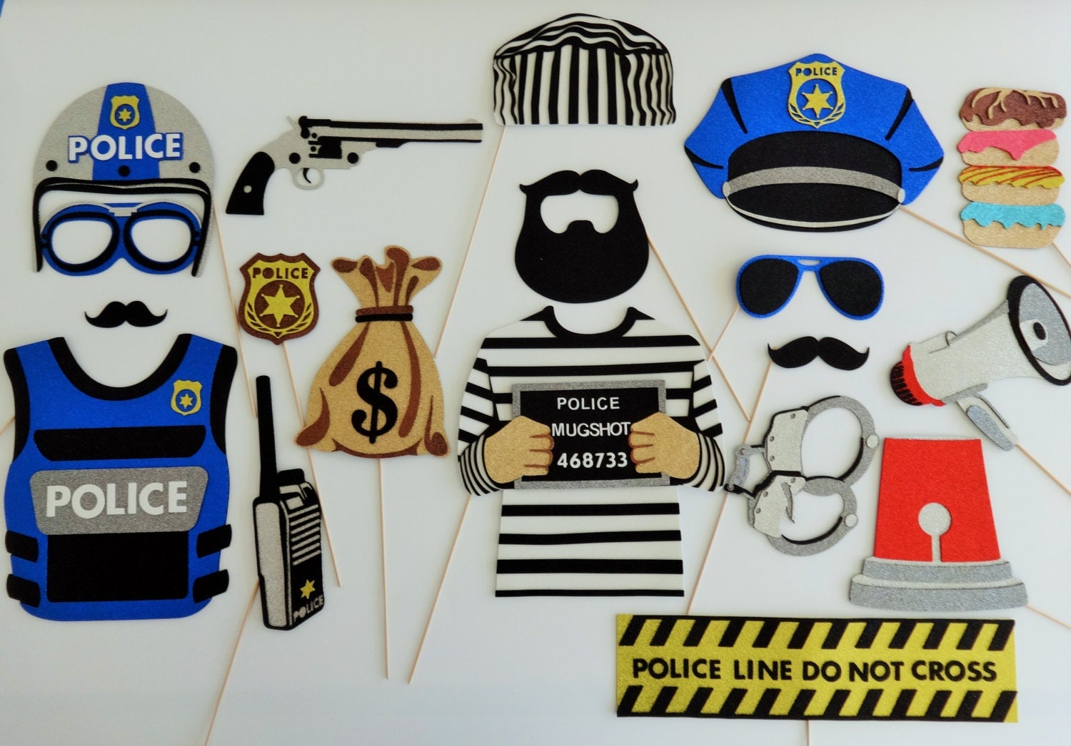 Police Photo Booth Props Law enforcement Super Heroes cops