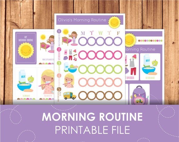 Printable Morning Routine Checklist Daily Schedule / Children