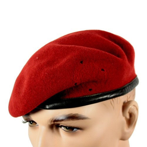 Vintage German army red beret cap military hat bundeswehr army – Haute ...