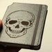 Customizable skull Journal leather bound elastic by MineGiftStore