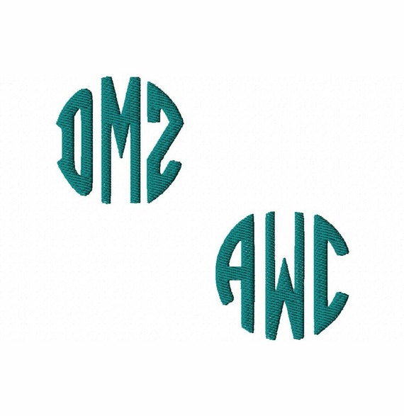 ROUND MONOGRAM small Embroidery monogram Font by FabricModern
