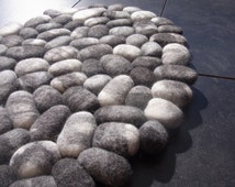 Popular items for felt stones rug on Etsy