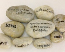 Popular items for stones with words on Etsy