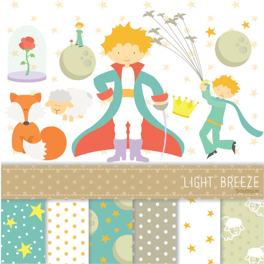The Little Prince Clipart Vector & Digital by LightbreezeBoutique