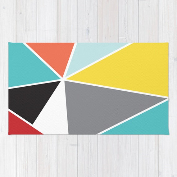 Geometric Triangles Area Rug Triangles Rug Mid Century