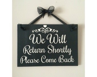 Be back soon sign | Etsy