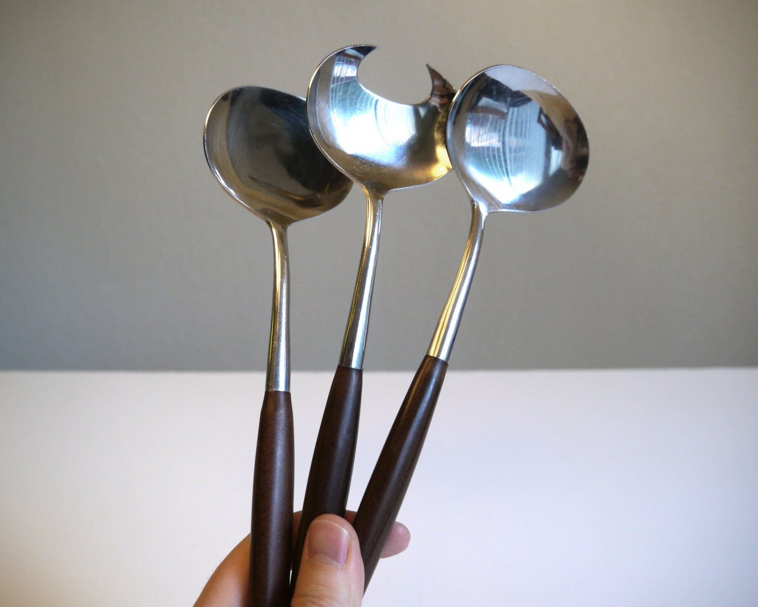 American Tempo Mid Century Modern Serving Spoons / Salad Servers ...