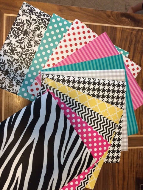 NEW 12x12 Vinyl Sheets PRINTED Patterns Craft by BJohnsenDesigns