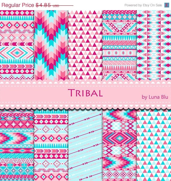 New Item added to my shop:Tribal Digital Paper: “Tribal Patterns ...