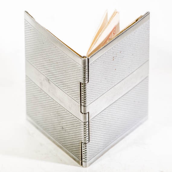 Stamp book holder in chrome. Late art deco period collectables ...