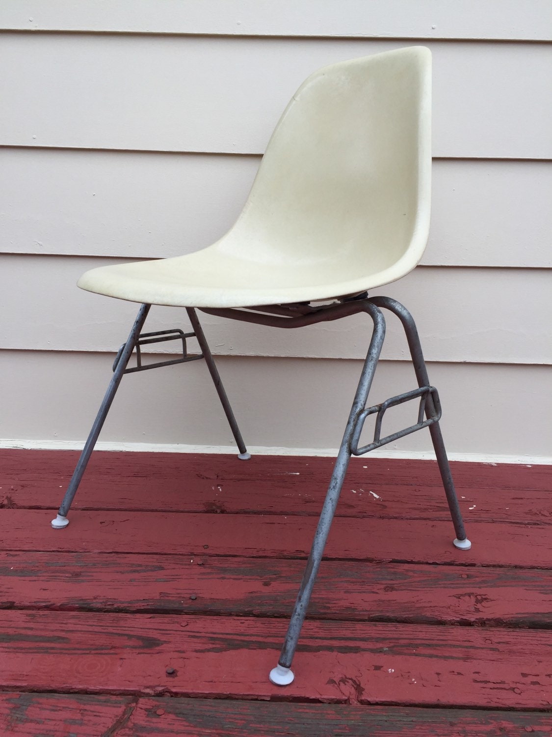Herman Miller Shell Chair in White Parchment Eames mid century modern ...