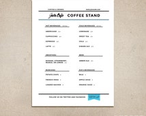 Unique coffee shop menu related items | Etsy