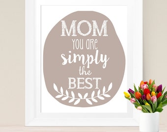 Items similar to Typographic Art Gift For Mom Poster 'Mom You Are ...
