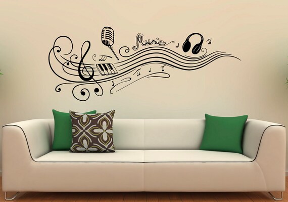 Music Wall Decal Vinyl Stickers Music Notes Home Interior Art