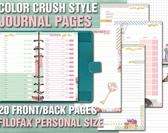 Items similar to Printable Journal pages for FIlofax personal size on Etsy