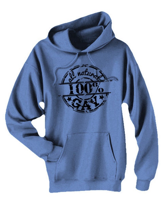 Gay Hoodie All Natural Gay pride hoodie by gesshokudesigns