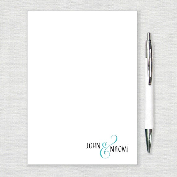 personalized notePAD COUPLES AND AMPERSAND by naomilynn on Etsy