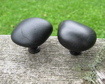BEACH Stone Cabinet Knobs Stone Drawer Pulls by lakehousetreasury