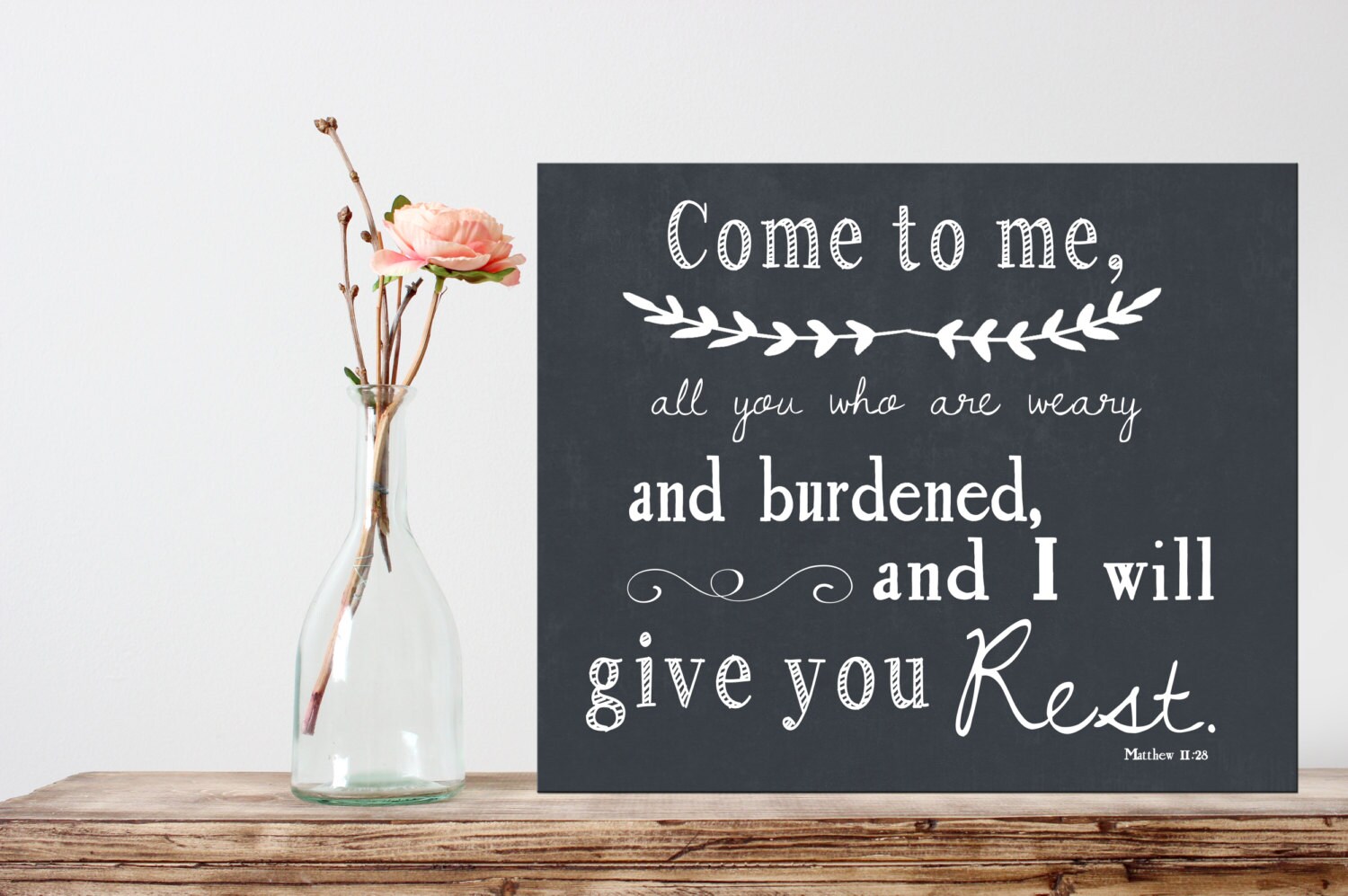 Bible Verse Printable diy chalkboard Scripture Art Come