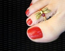 Popular items for dragonfly toe ring on Etsy