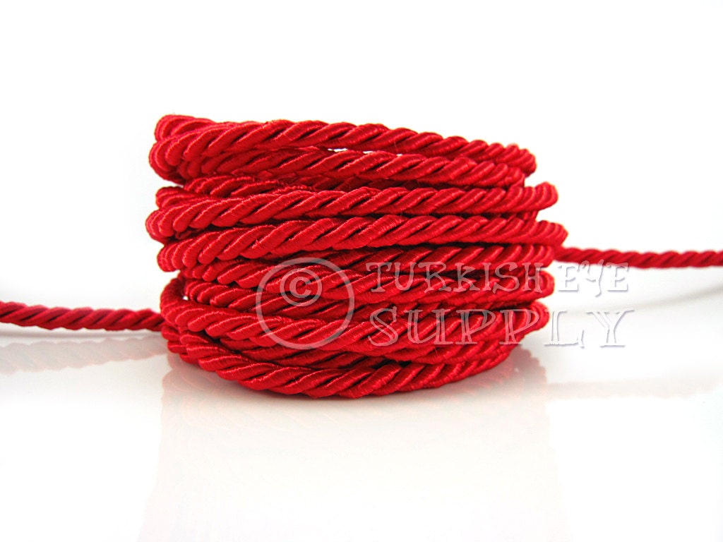 5 mm Red Twisted Silk Rope 1 Meter Rayon Satin Cord For