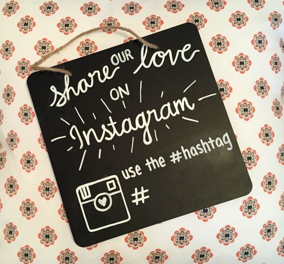 Items similar to Custom Wedding Chalkboard Sign | Instagram Hashtag on Etsy