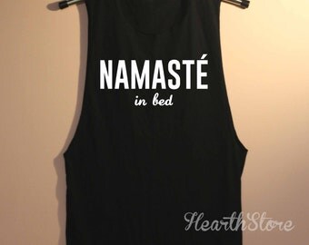 Namaste in bed tank | Etsy