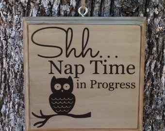 Baby napping sign | Etsy