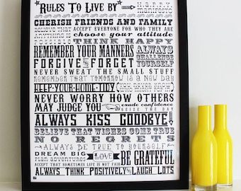 Rules of life | Etsy