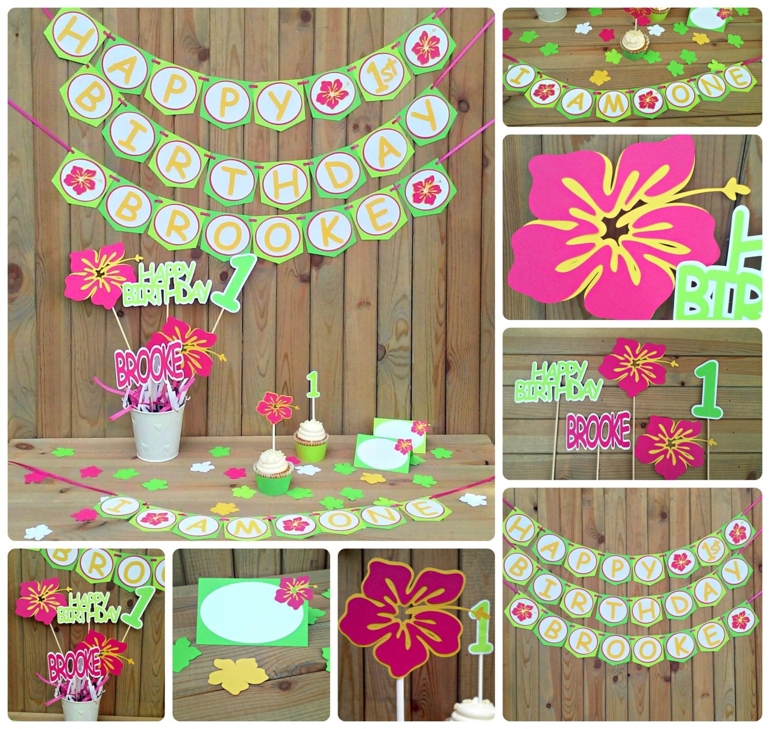 Luau 1st Birthday Party Package Hawaiian Girl Birthday