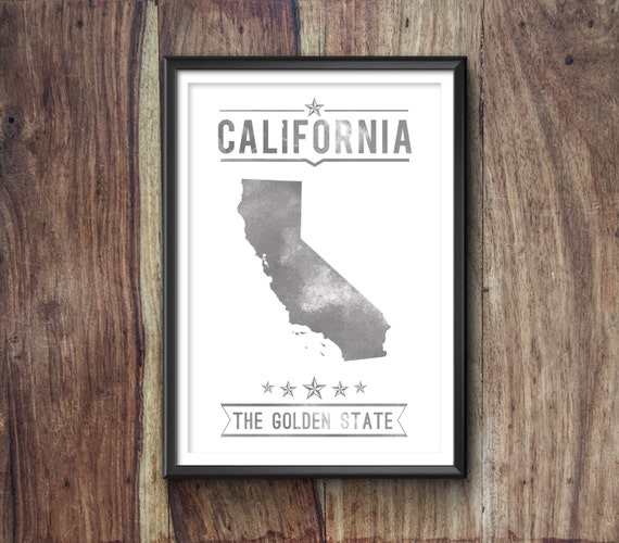 California State Typography Print, Typography Poster, California Poster ...
