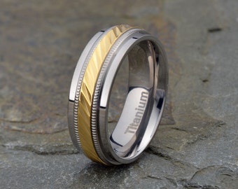 Mens titanium ring | Etsy