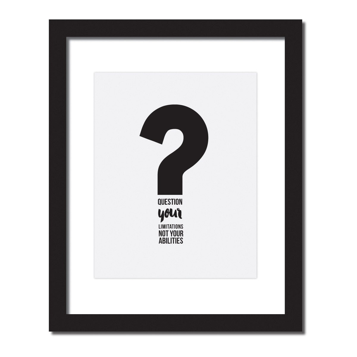 Inspirational Word Art Print Question Mark Wall Art Wall Art
