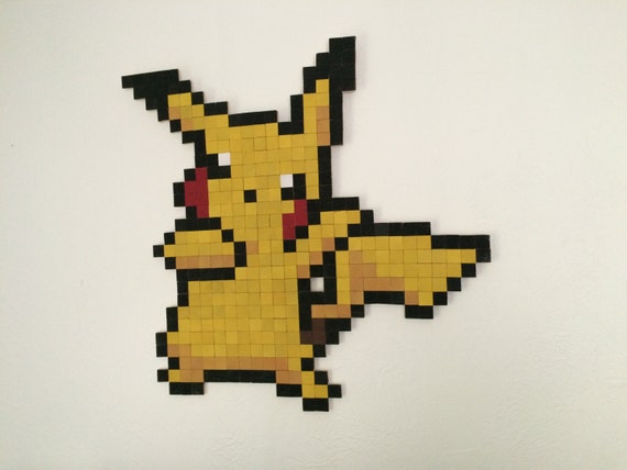 Pokemon Pikachu 8-bit Wood Pixel Wall Art