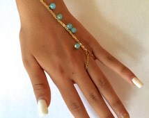 Gold Chain Ring Bracelet