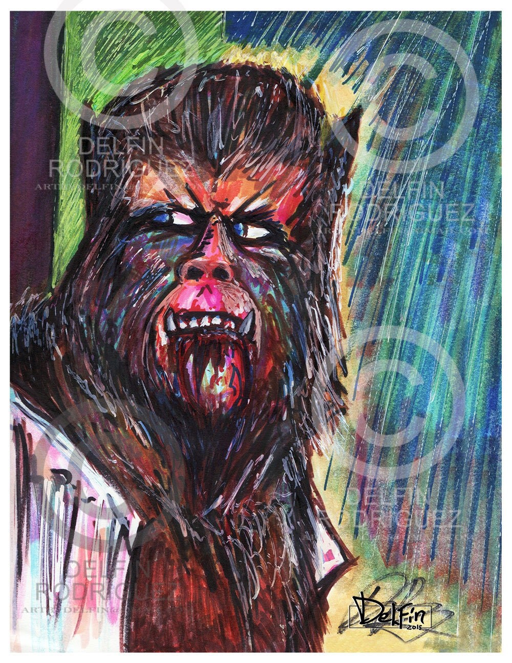 Curse of the Werewolf Hammer films classic horror movie art