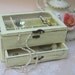 Light Yellow Wooden Jewelry Box Shabby Chic home