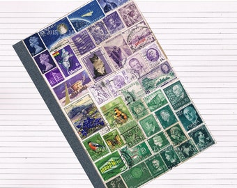 Travel Journal Notebook 3 Upcycled Postage Stamp by TangleCrafts