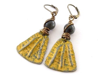 Pyrite earrings | Etsy