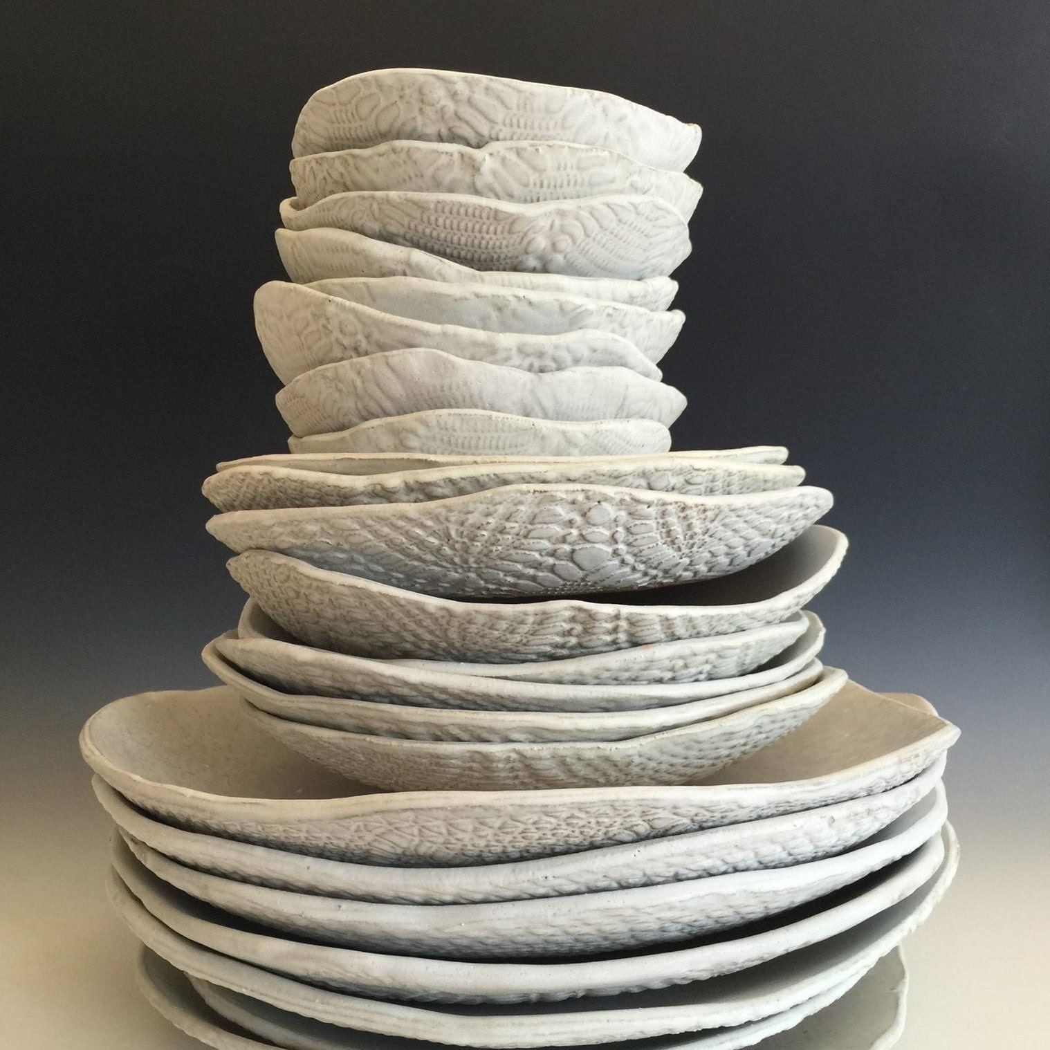 Ceramic dinner plates pottery dinnerware bowls by BlueDoorCeramics