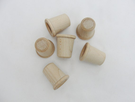 Wooden thimble set of 6 Unfinished DIY by CraftSupplyHouse on Etsy