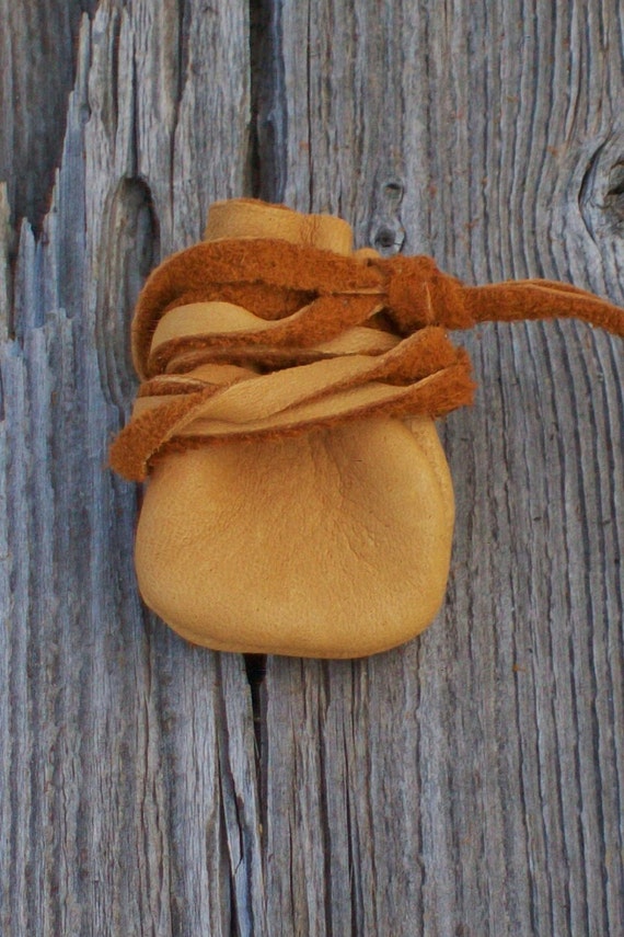 A small leather neck pouch for your medicines and by thunderrose