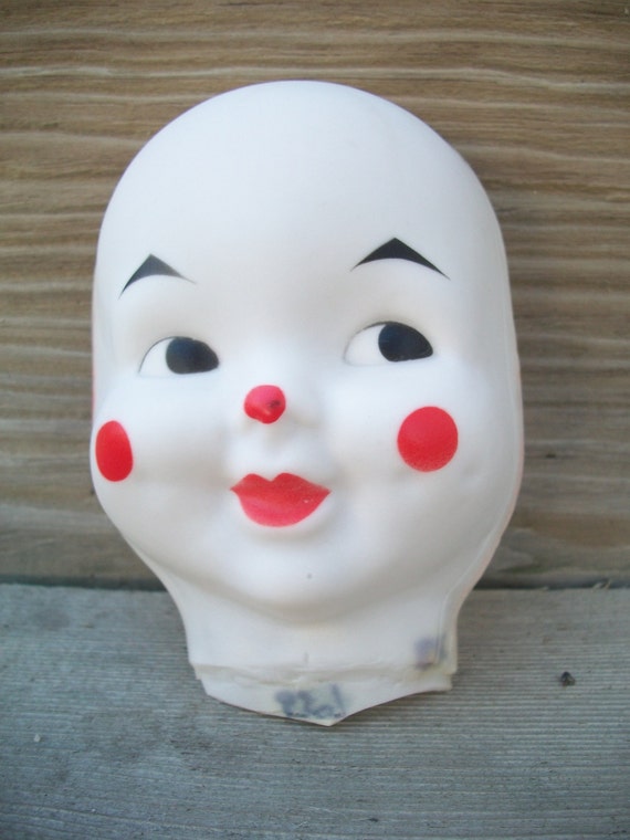 Large Vintage Latex Clown Doll Face Mask