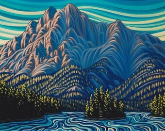 Mt Rundle 11x14 Art Print Canadian Artist Ready by patrickmarkle
