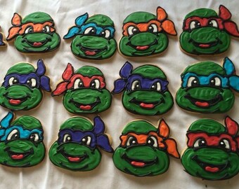 Ninja turtle cookies | Etsy