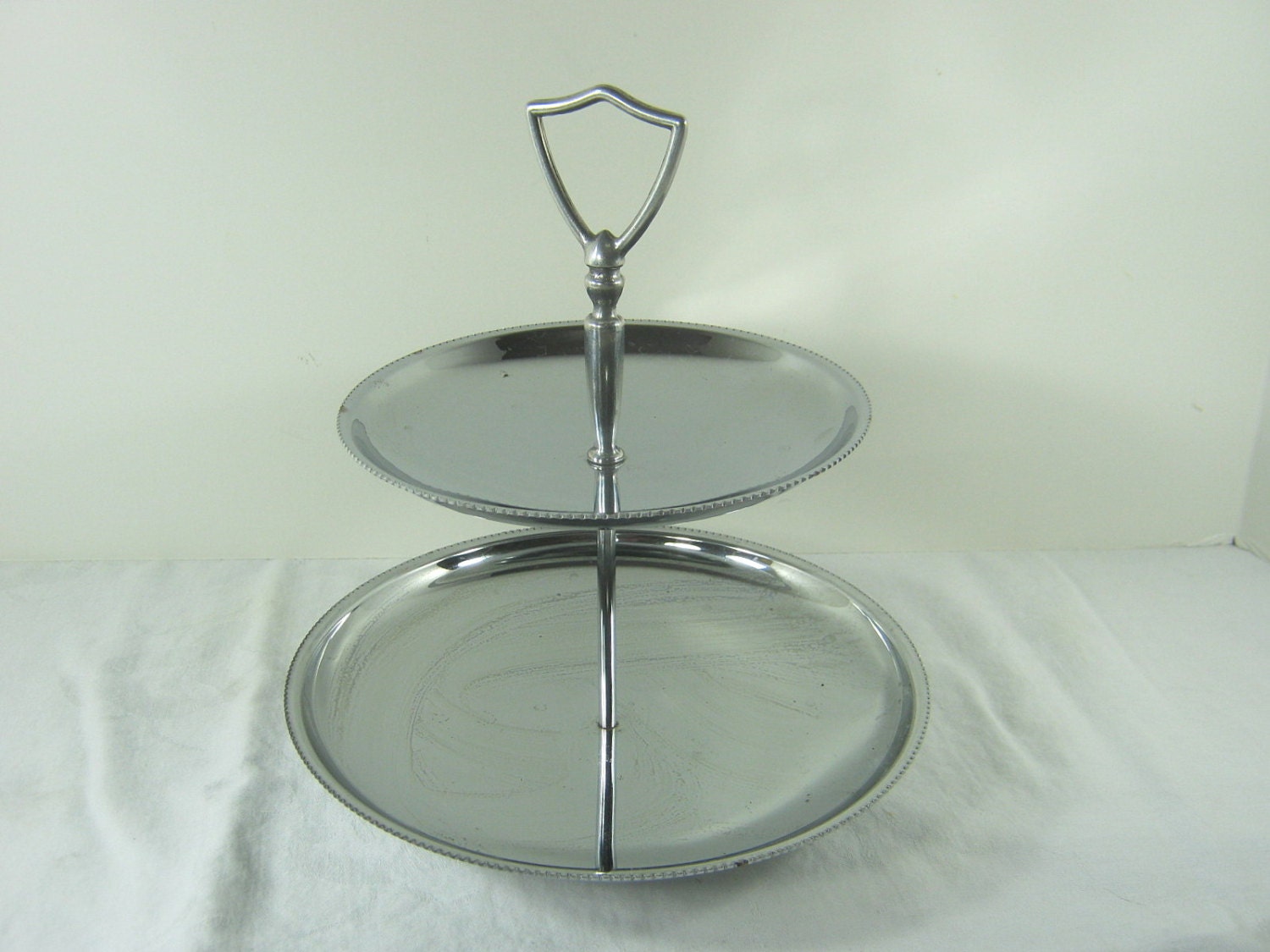 Vintage 2 TIER CHROME TIDBiT TRAY Appetizer Retro Server Pastry – Haute ...