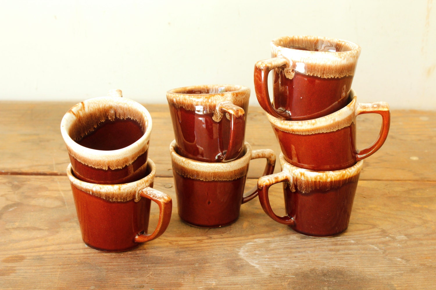 Rustic Vintage Brown Drip Ware Mugs McCoy USA – Haute Juice