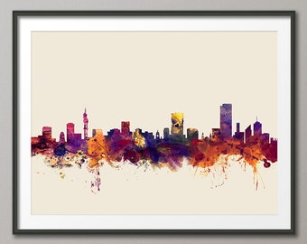 Manchester Skyline Manchester England Cityscape Art by artPause